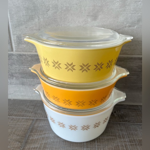 Pyrex | Dining | Vintage Pyrex Town And Country Casserole Set 473 472 ...